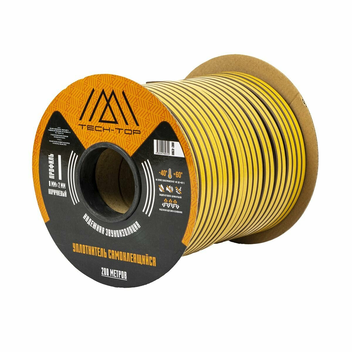 Уплотнитель Tech-Top, самоклеящийся, для окон и дверей, 200м, коричневый