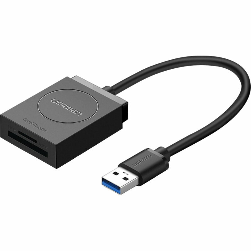 Картридер UGREEN CR127 (20250) USB 3.0 Card Reader TF+SD. Цвет: черный, 2036096
