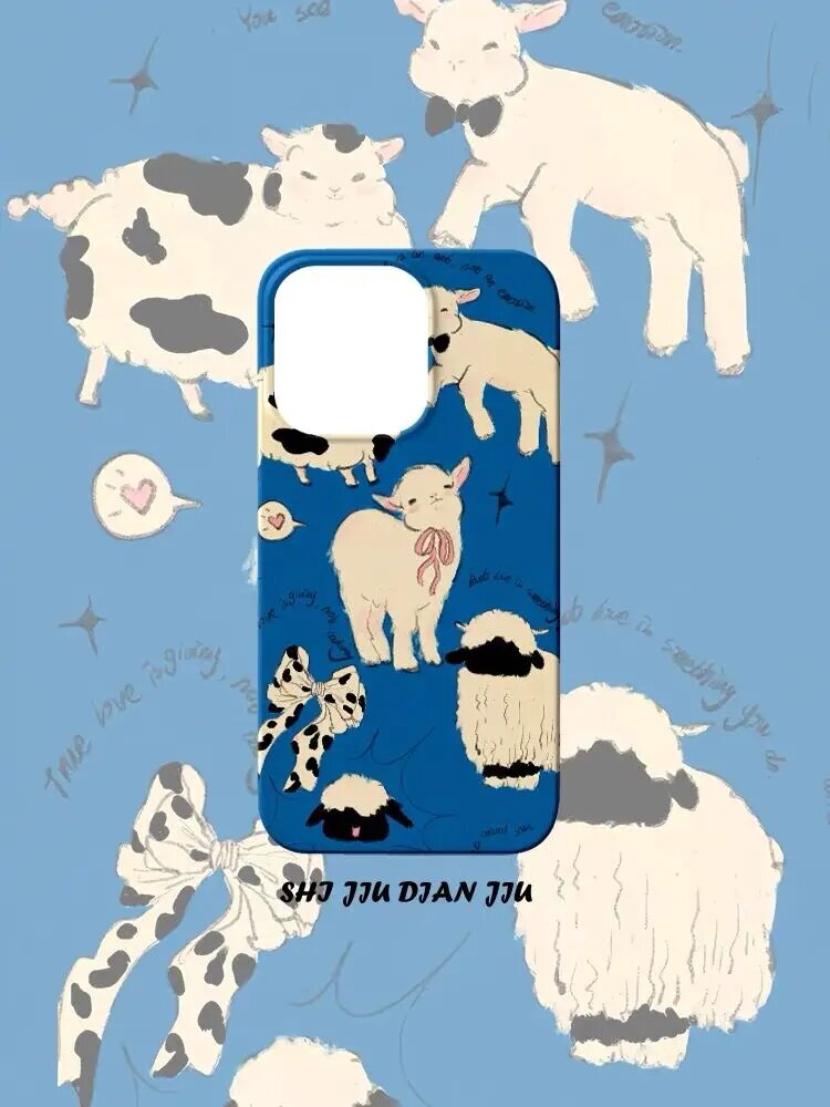 Чехол для iPhone 16 с овечками, милый мультяшный