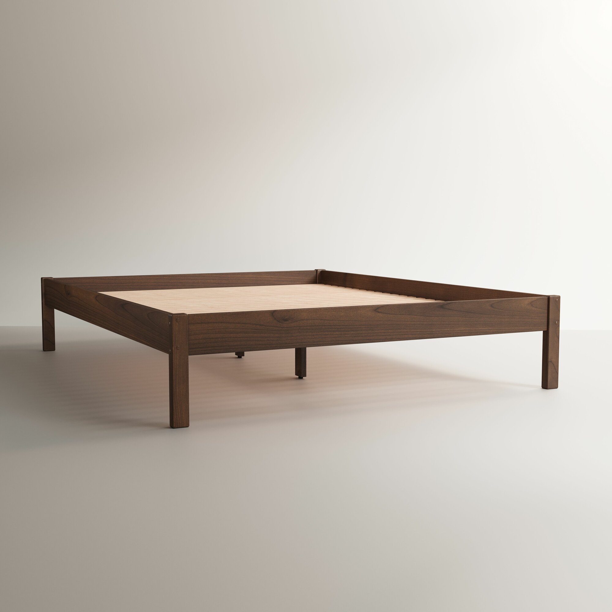 Кровать двуспальная, 160х200 см, Hansales, деревянная, без изголовья, из массива березы, цвет дуб