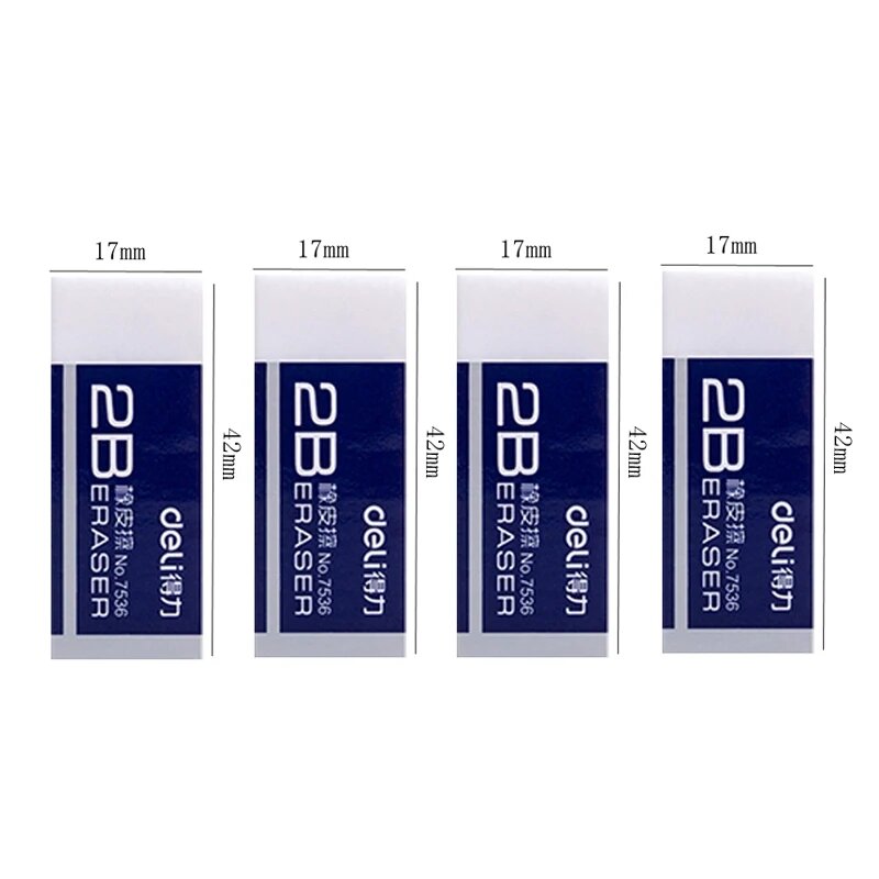 Ластик Deli 2B, 4 шт, цвет: 4Pcs Eraser 2B