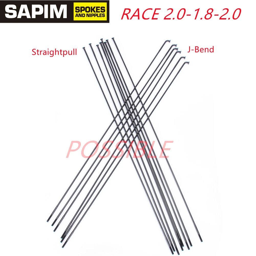 Sapim Race 14G черные прямые спицы 2,0-1,8-2,0 мм J-Bend 36PCS
