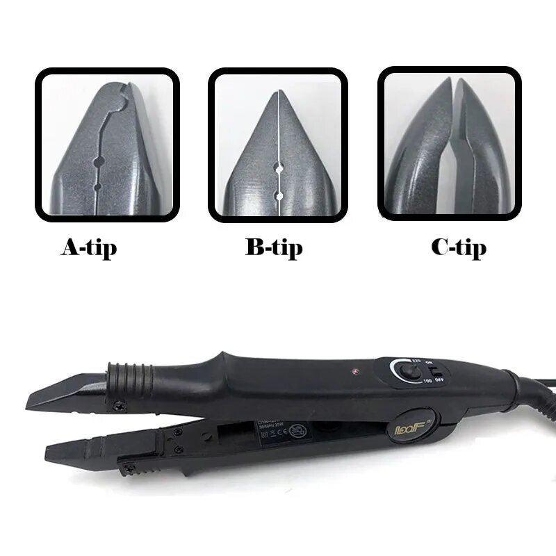 Профессиональный терморазъем JR-611 для наращивания волос, черный/розовый C tip black EU