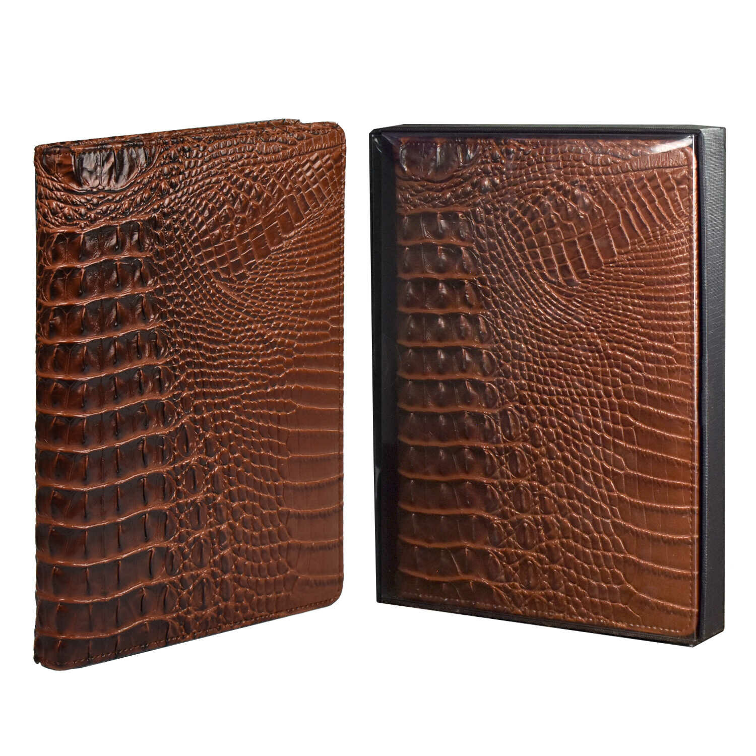 Ежедневник недатированный ESCALADA, формат А5+, 160 л, "Аллигатор" коричневый