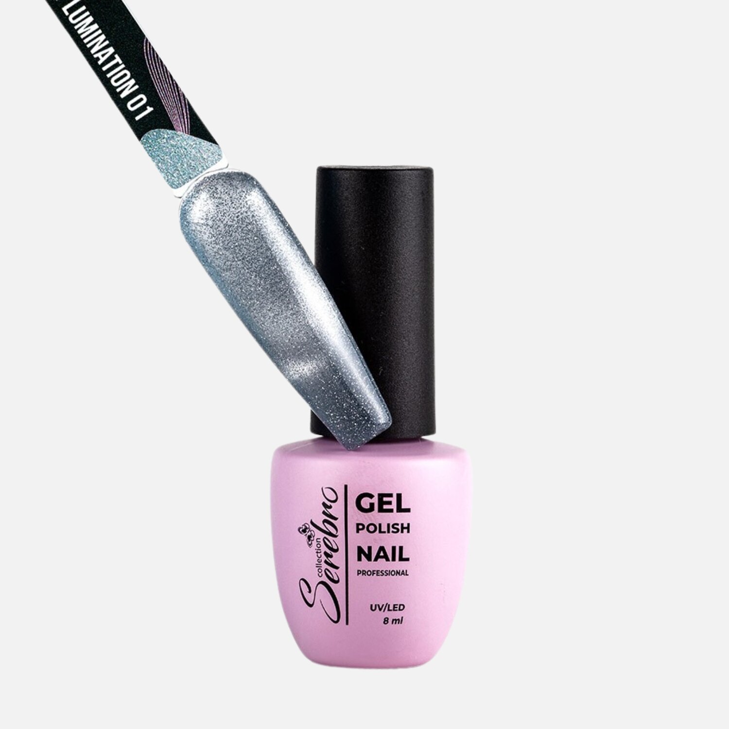 Гель-лак Serebro Кошачий глаз Cat Lumination №01 8 мл серебристый