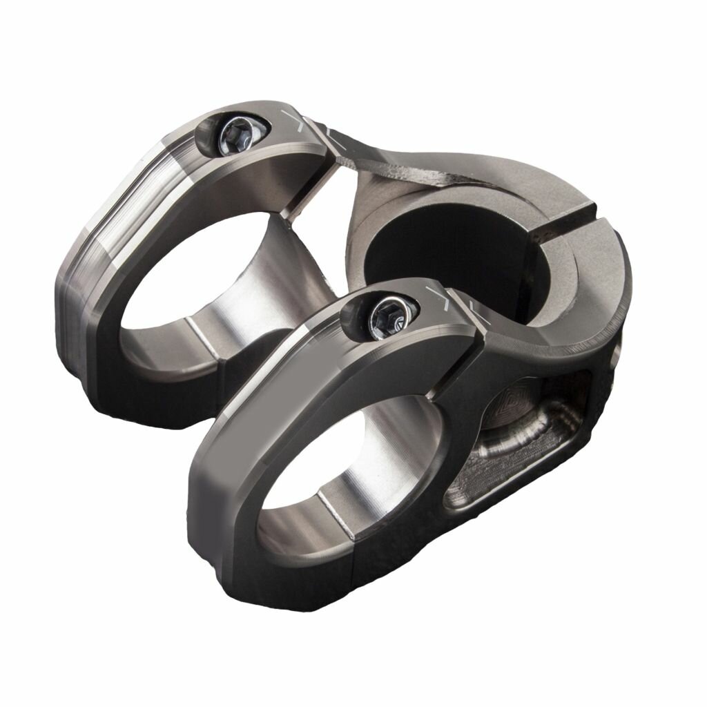 (1 шт.) Подставка для руля горного велосипеда с короткой ручкой диаметром 35 мм-титановый цвет