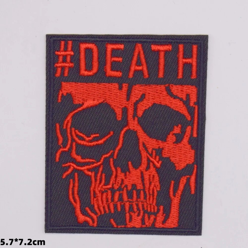 Нашивки мужские с вышивкой Red Death Skull психожелезо нашивки для одежды Кепка сумка анархий знак одежда оптом