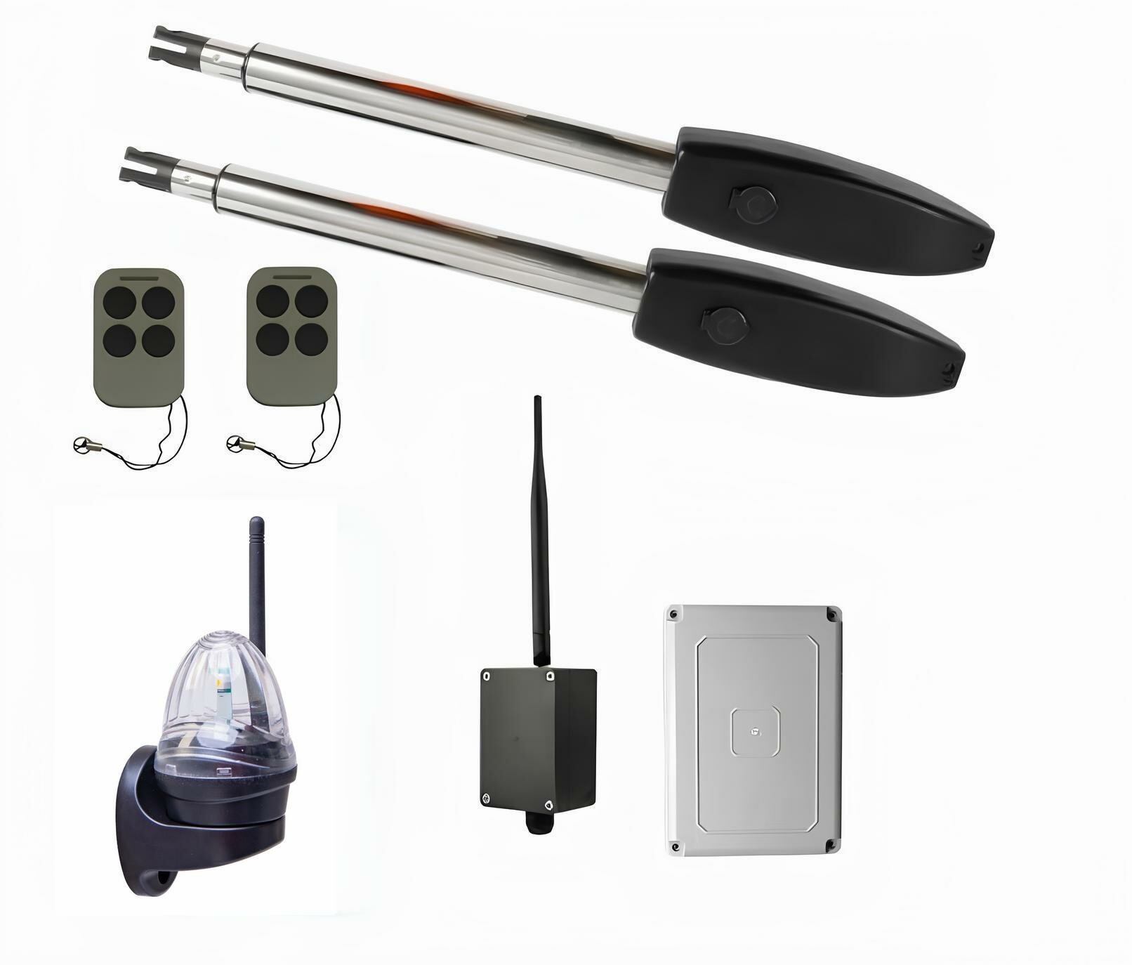 Автоматика для распашных ворот KSW-2500 L-4K-BT, комплект: 2 привода, блок управления, 2 пульта, лампа, Bluetooth-модуль