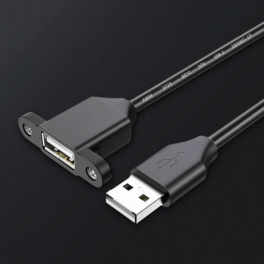 Надежная блокировка кабеля USB 2.0 A от разъема к разъему для подключения к панели различной длины