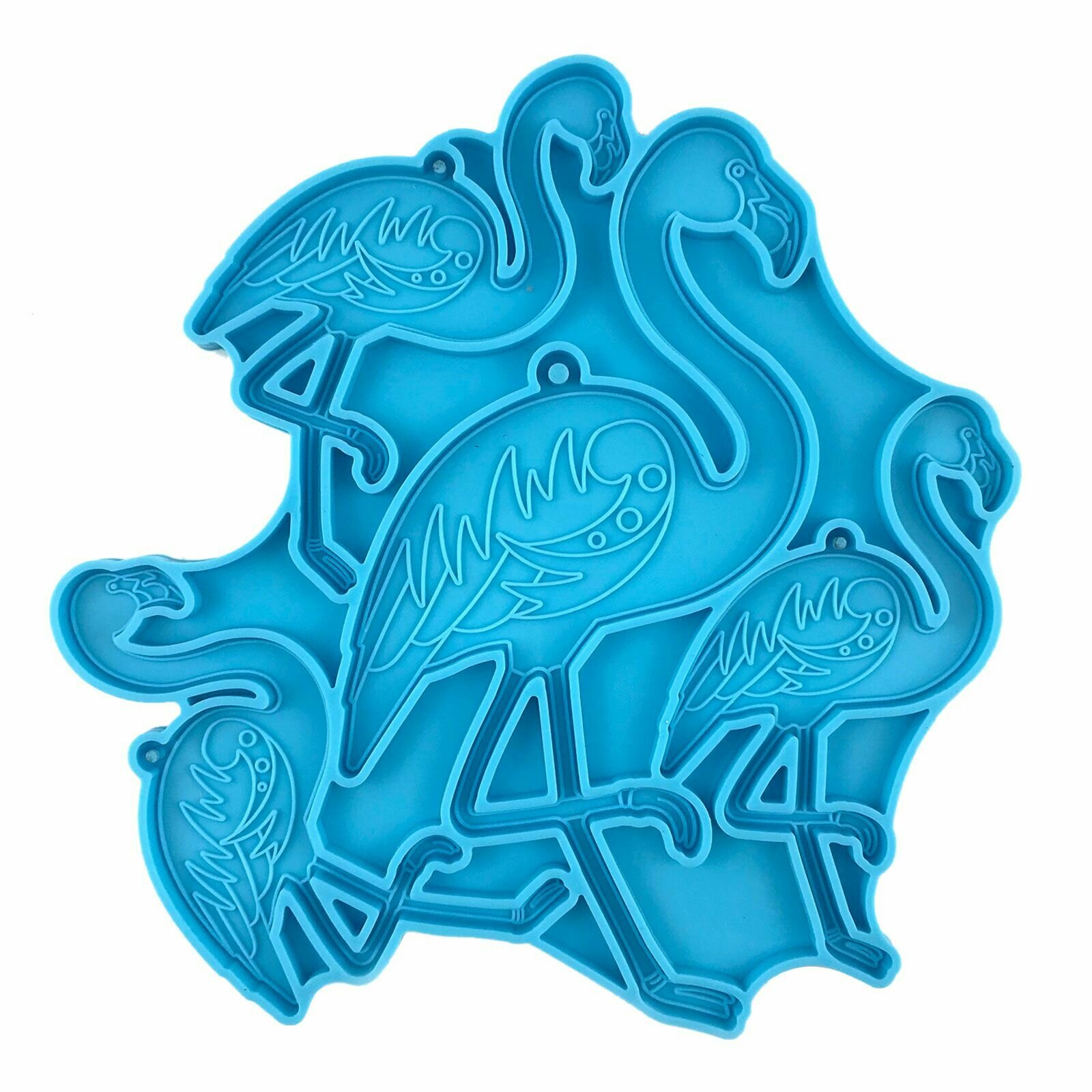 Силиконовая форма для звонка "Фламинго" - синяя