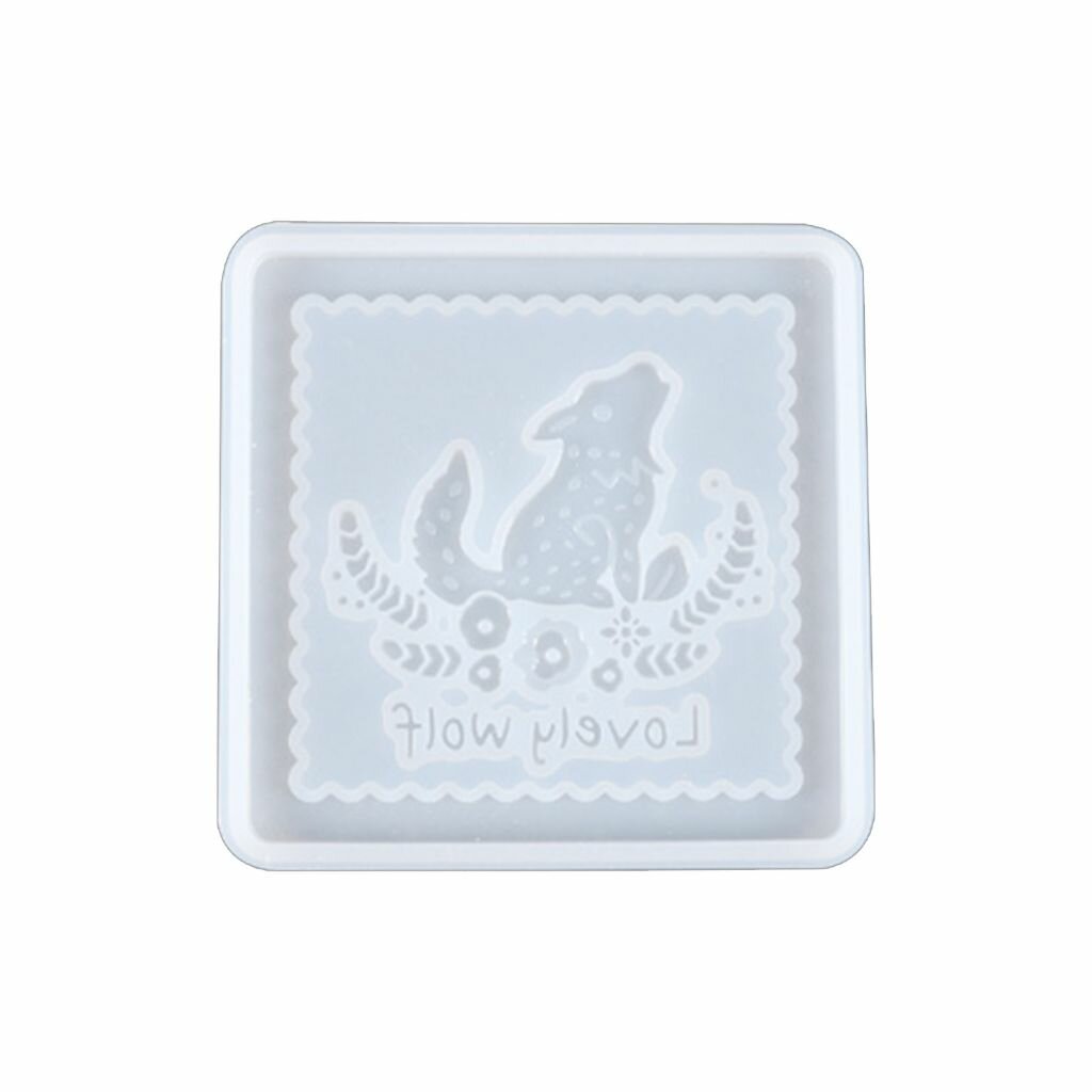 Сделай сам хрустальную эпоксидную фреску из смолы для украшения силиконовой формы "маленький волк"