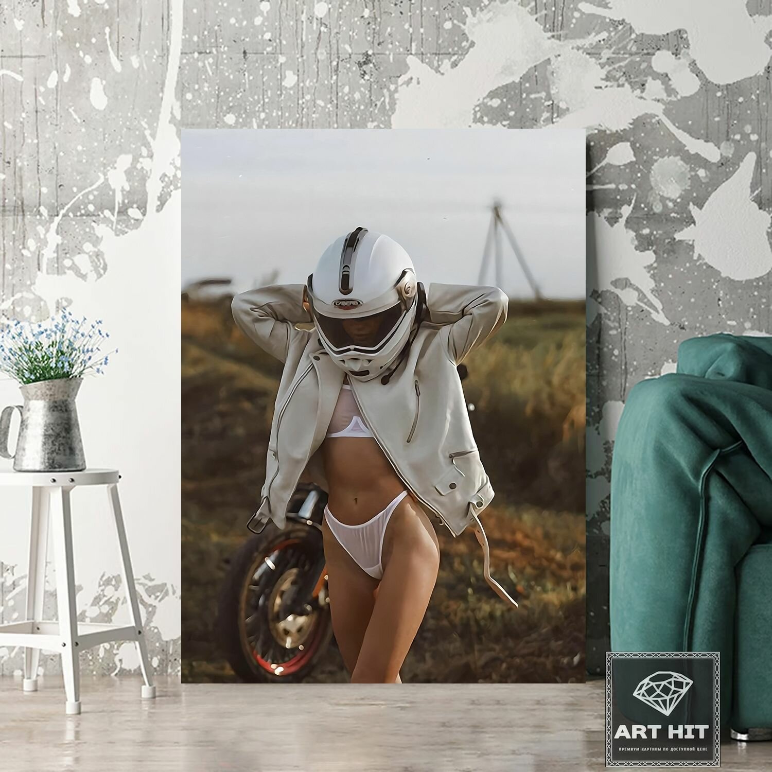 Картина "Девушки", 40x60см, хлопок, на подрамнике, дерево, холст