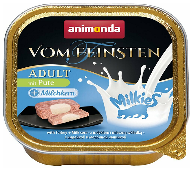 Консервы Animonda Vom Feinsten Adult + Milkies для кошек с индейкой и молочной начинкой 32шт*100г