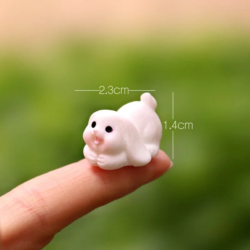 Миниатюрный кролик из смолы для декора Белый, rabbit