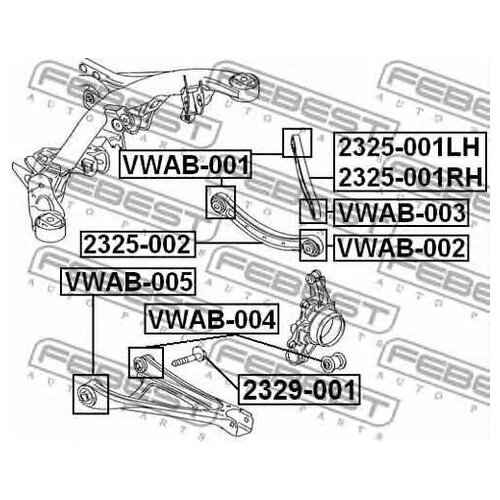 Болт с эксцентриком, 2329001 FEBEST 2329-001