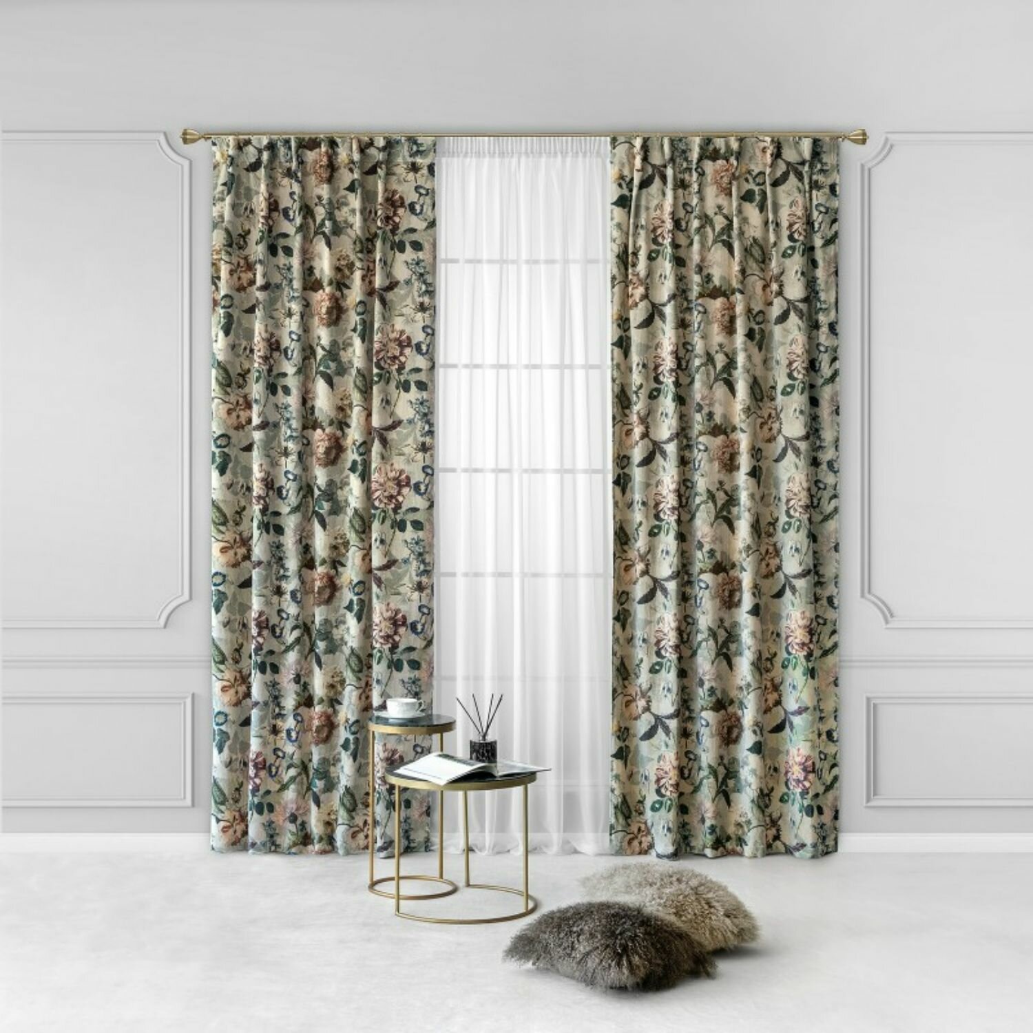 Togas Штора на ленте "Парьер" бархат, хлопок 140x280 - 1 шт