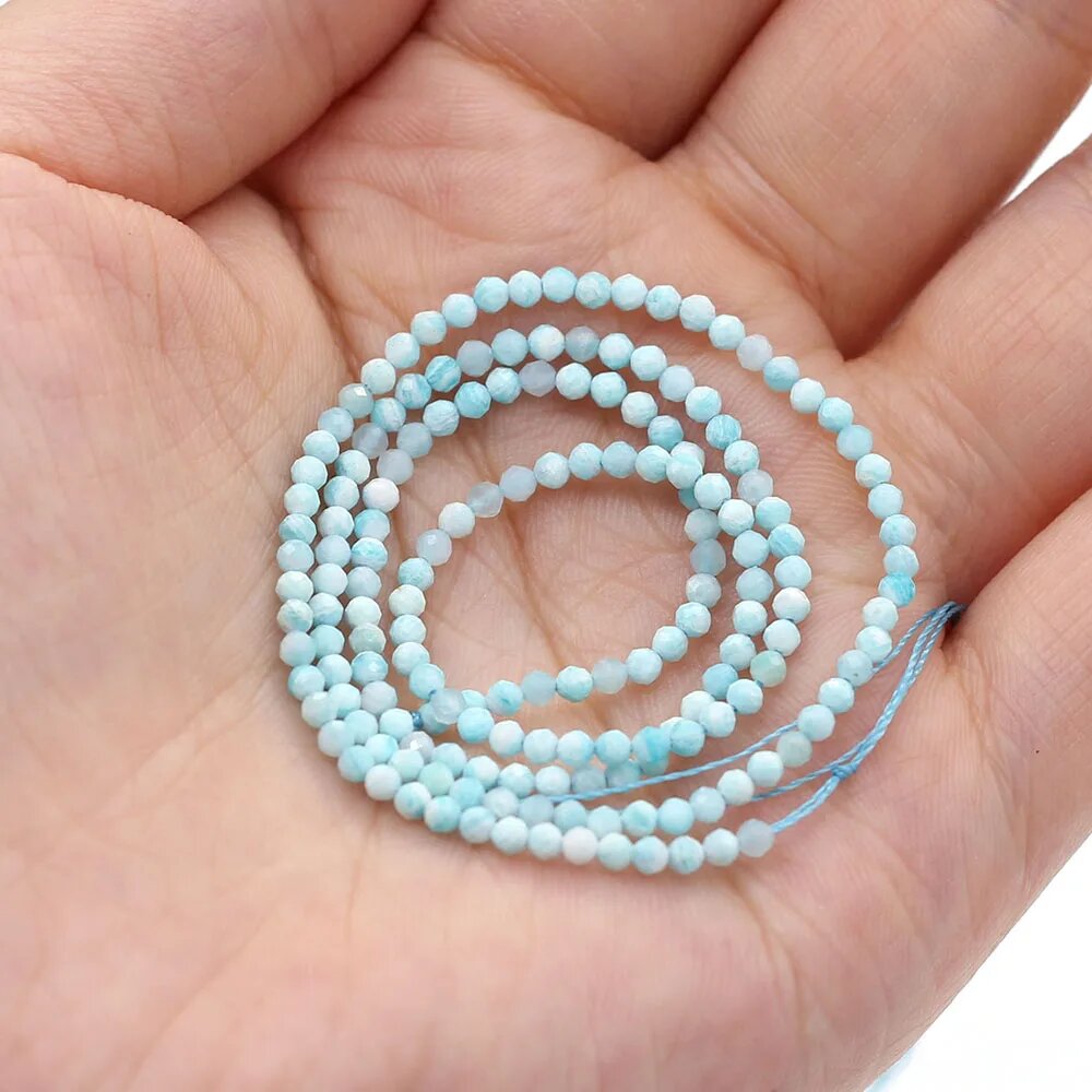 Бусины из турмалинового сапфира 2-4 мм, 125 шт. 2mm, Blue Amazonite