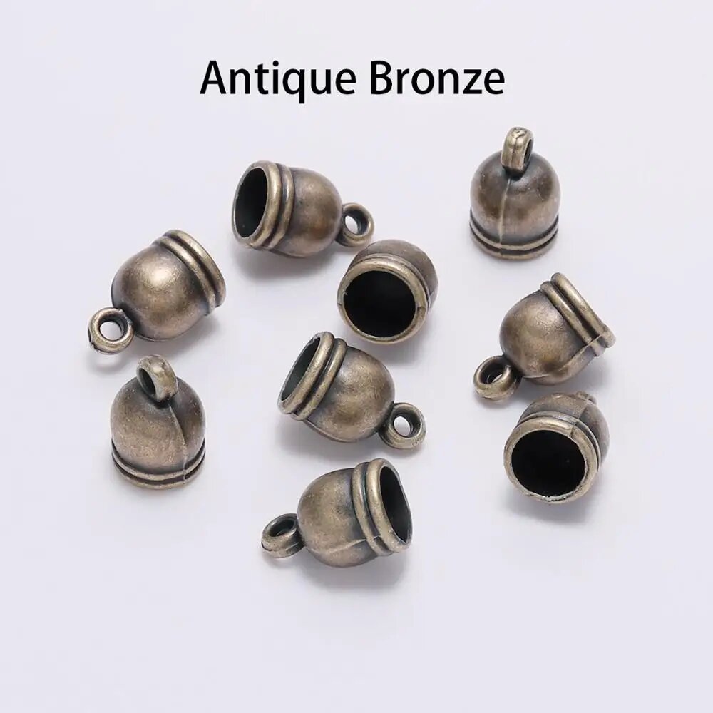 Концевые наконечники с кисточками для ювелирных изделий Серебряный, 8mm x 50pcs, Antique Bronze