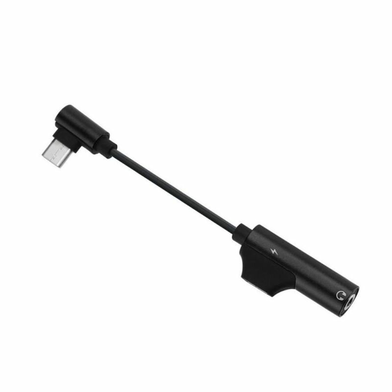 Аудиоадаптер для наушников USB C-3.5 прослушивания песен и зарядки 2-в-1-черный