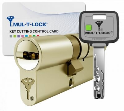 Цилиндр дверной Mul-T-Lock MTL 800(100мм 50*50) ключ-вертушка, золото