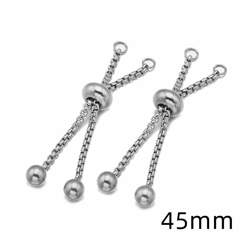 Цепочки-слайдеры из нержавеющей стали золотого цвета, 2 шт. Steel color