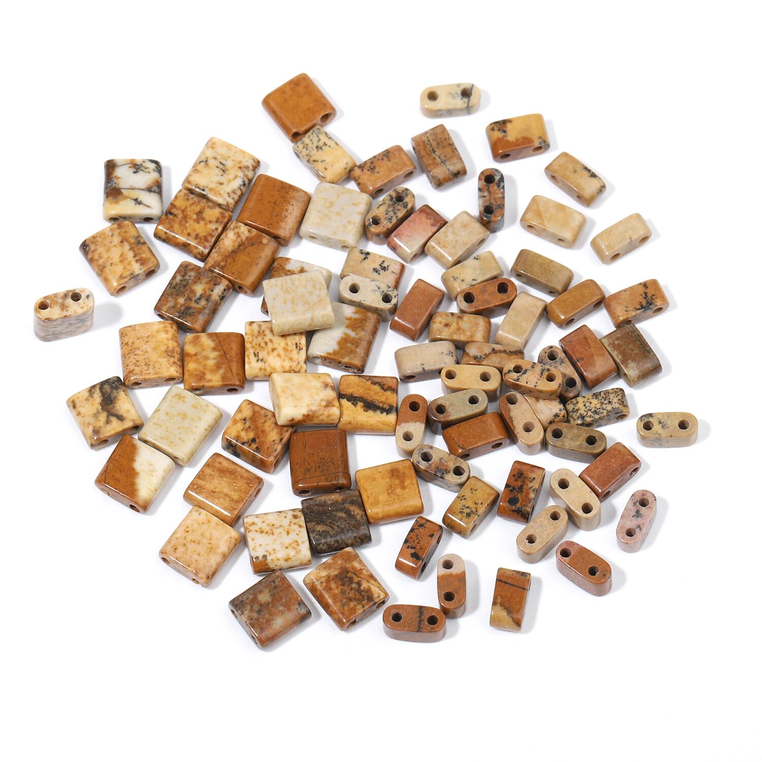 Куою каменные бусины яшма агат 5x2.5x2.5mm 40Pcs, picture jasper