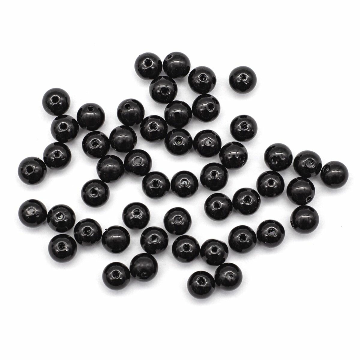 Бусины пластиковые, 'жемчуг', цветные, круглые, 10мм, 25гр, Astra&Craft (046 NL черный)