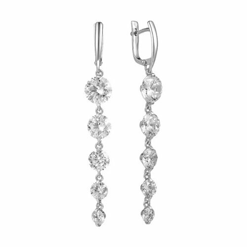 Набор серег, серебро, 925 проба, родирование, фианит