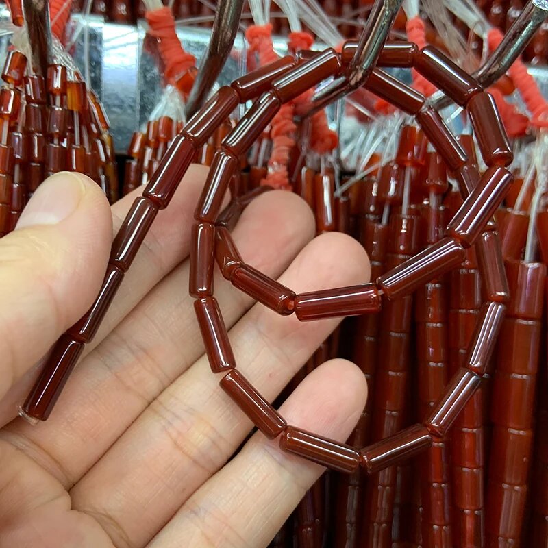 Бусины из сердолика и агата Furiosa 15 дюймов Бордовый, 4x13mm