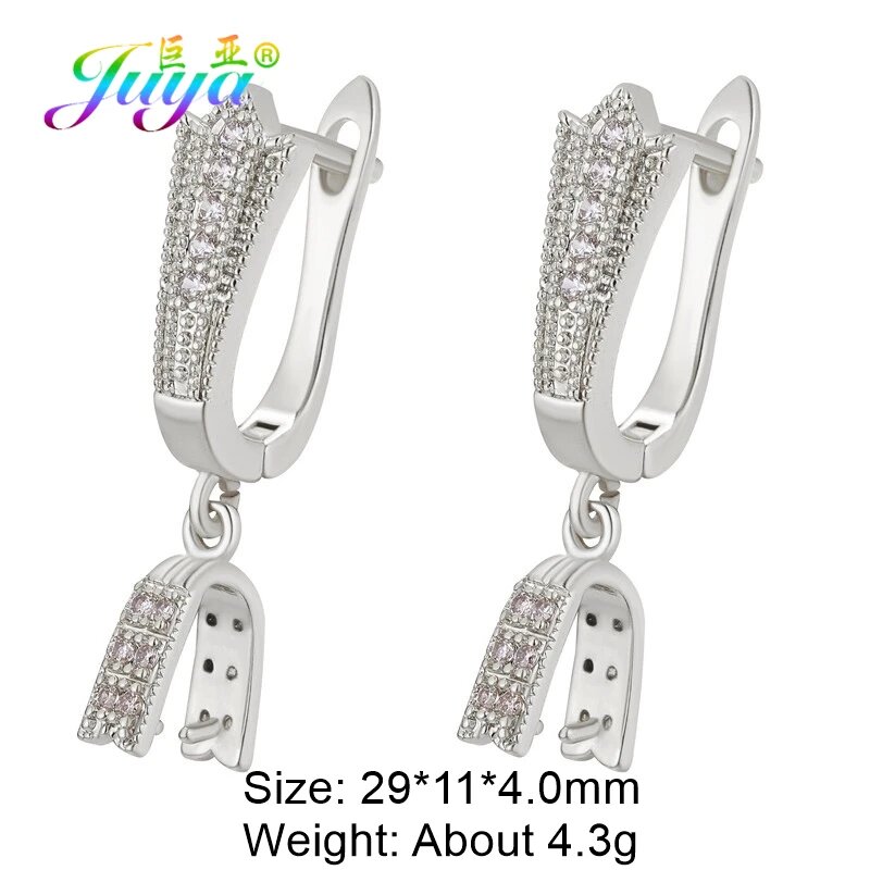 Juya серьги из меди с белым золотом, 2 пары
