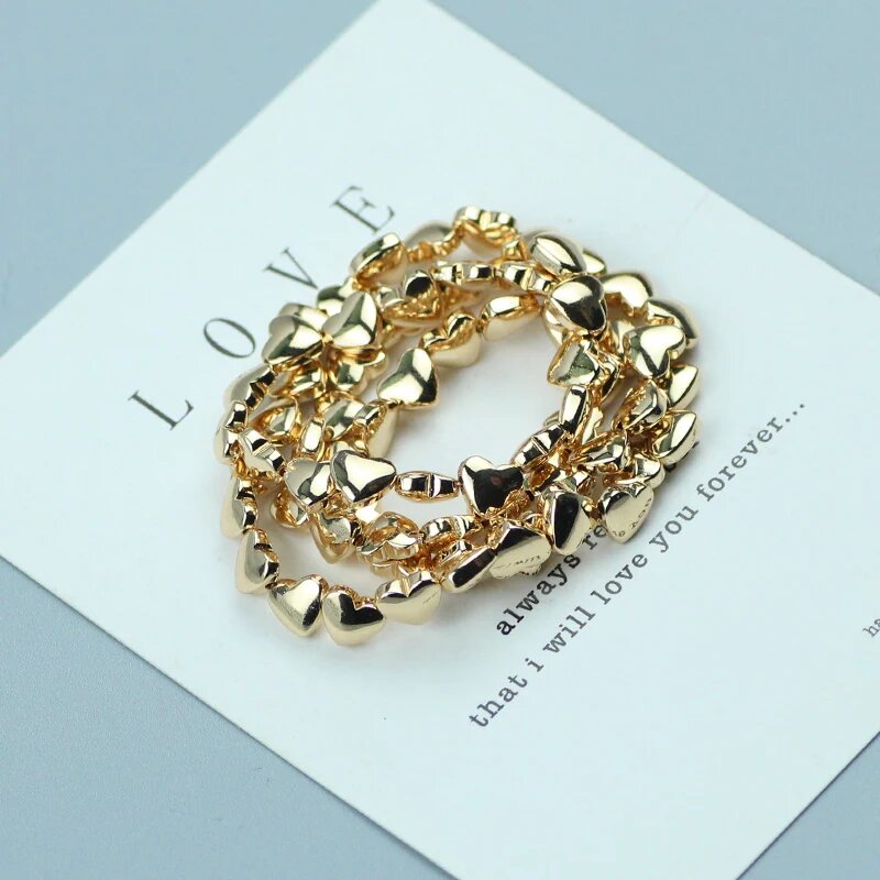Кольцо-браслет LOVE из гематита, 14K Gold
