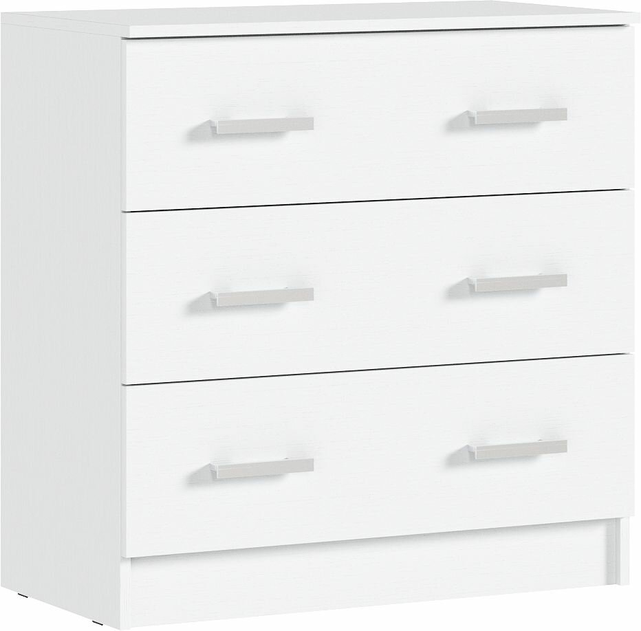Басямиф Комод 3 ящика (Белый, Белый)