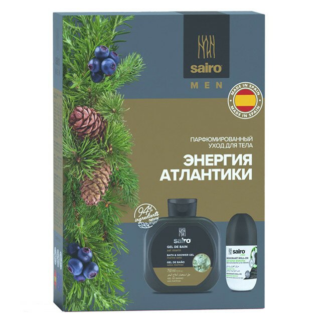 Набор SAIRO Энергия Атлантики: гель для душа 750мл, дезодорант 50мл ролик