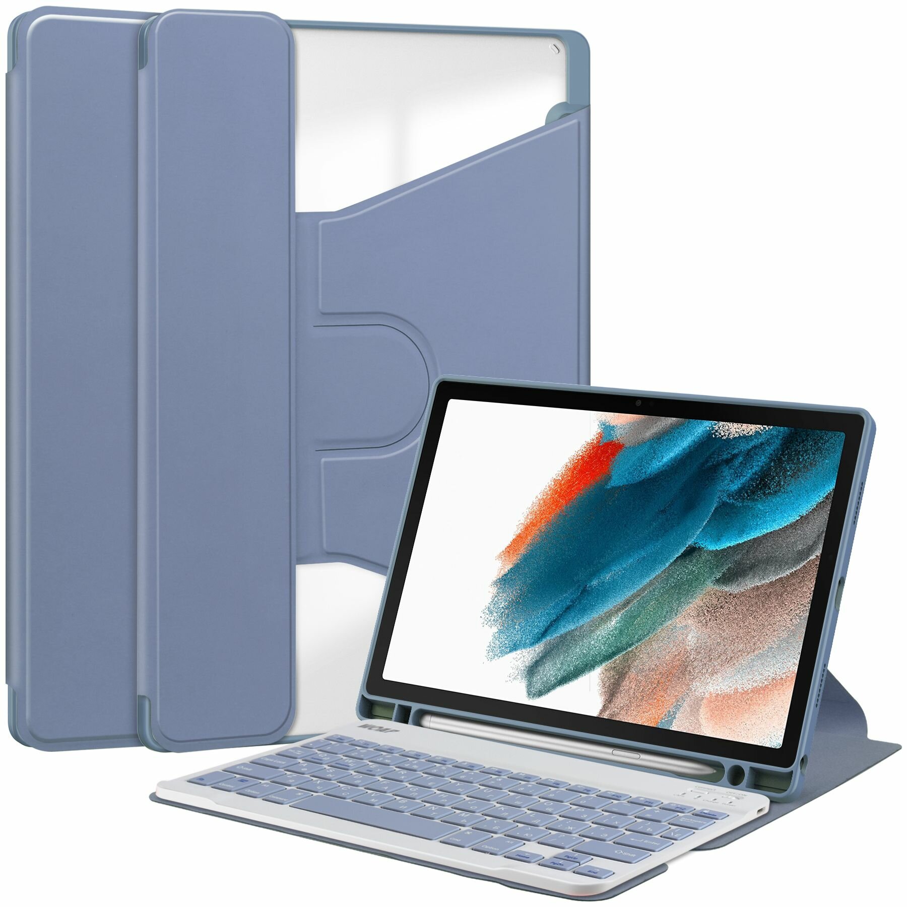 Чехол для Samsung Galaxy Tab A8 10.5" с клавиатурой фиолетовый