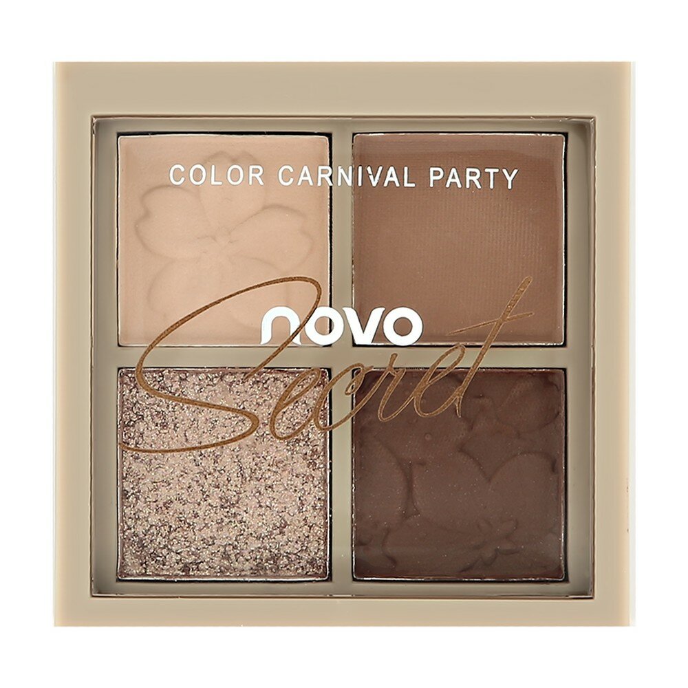 Палетка теней для век NOVO COLOR CARNIVAL PARTY 4 оттенка, тон 02