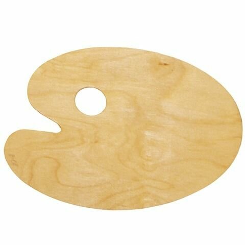 Палитра для рисования Невская палитра деревянная, овальная, 20х30 см, толщина 3 мм (DK18442)