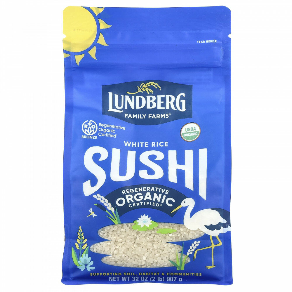 Lundberg, Органический суши с белым рисом, 907 г (32 унции)