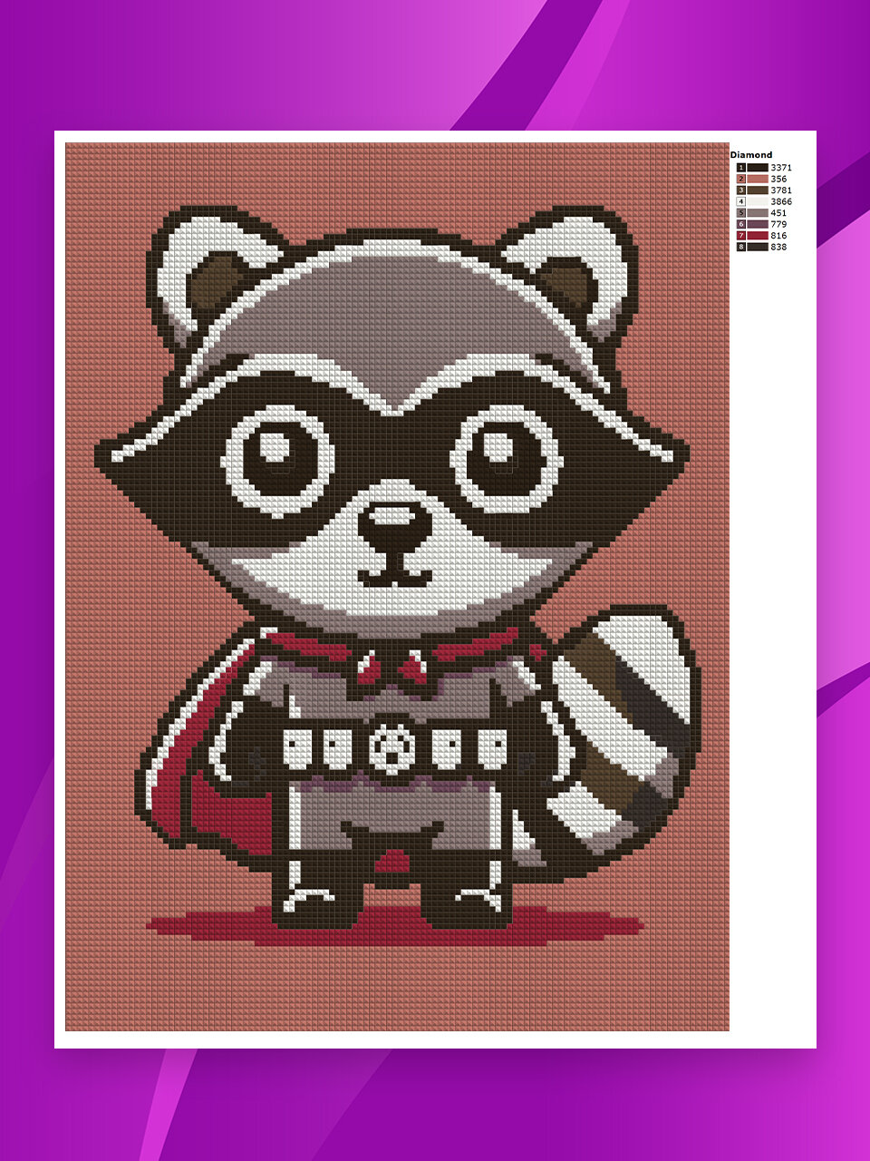 Алмазная мозаика без подрамника детская Енотикс 30 х 40 см