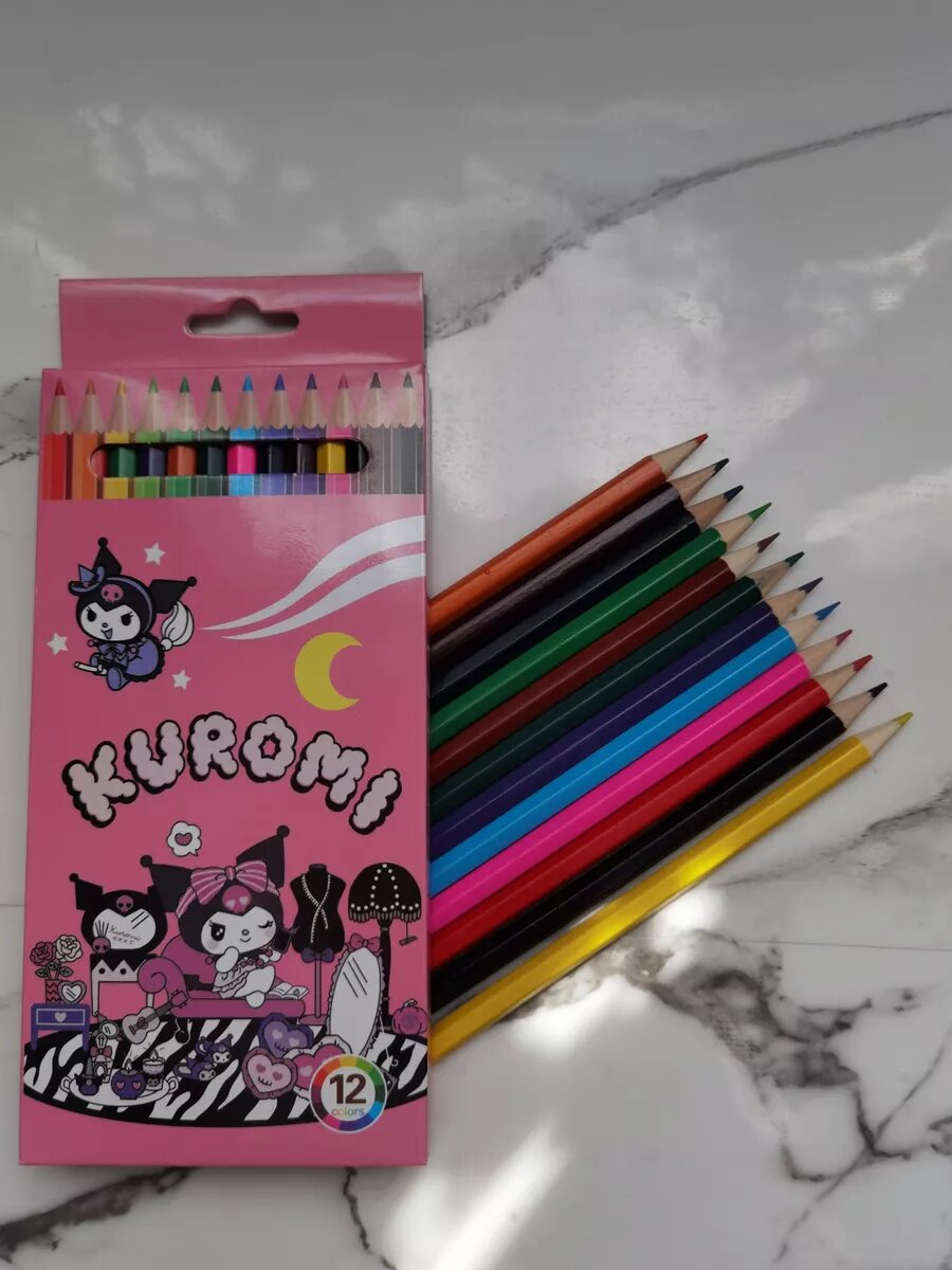 Набор цветных карандашей YUMA G Куроми, 12шт, HB, круглые, устойчивые к излому