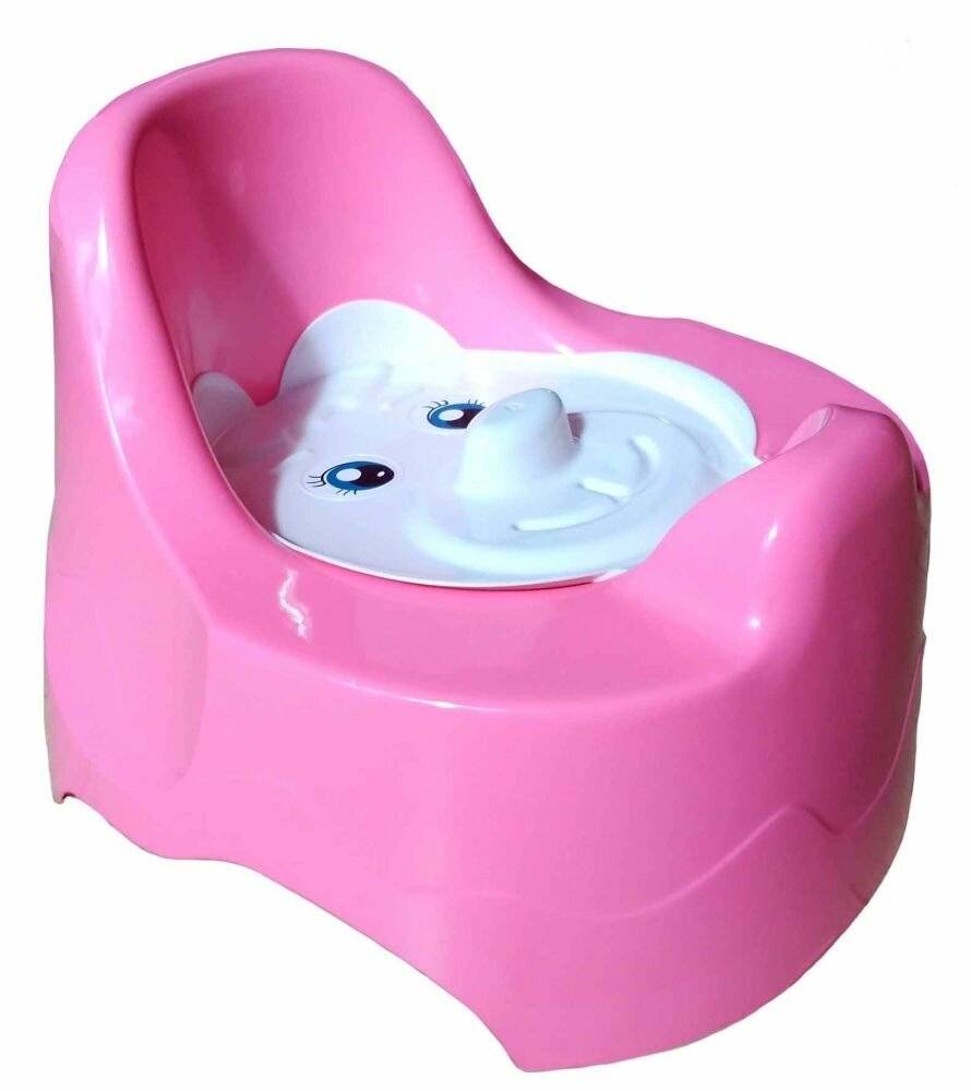 Горшок детский 16958 "Мишутка" с крышкой (розовый)