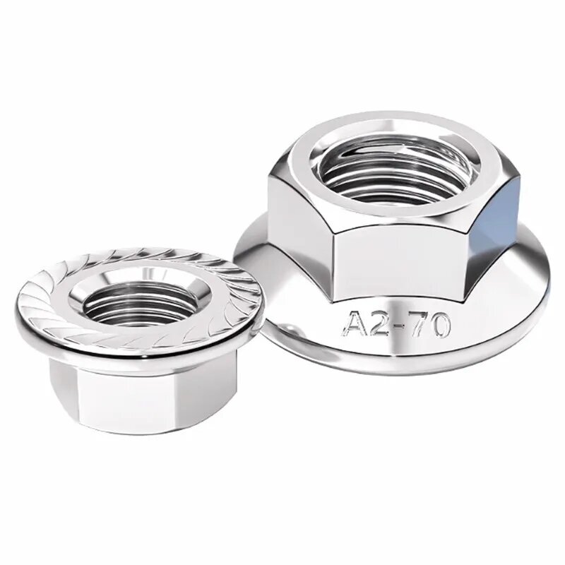 20 шт. шестигранные фланцевые гайки из нержавеющей стали WHOOPEE DIN6923 M3 M4 M5 M6 M8 М8