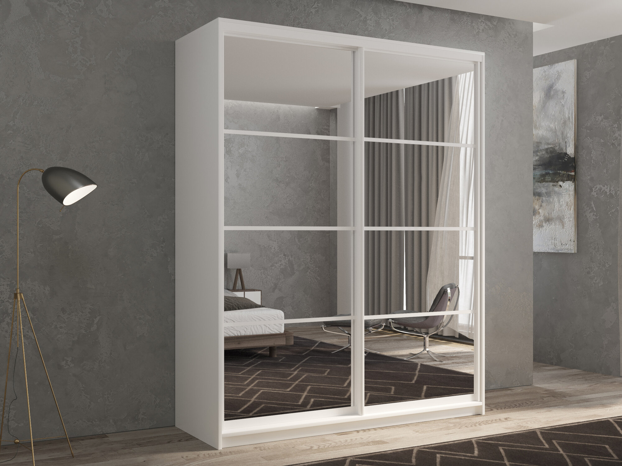 Шкаф-купе белый для спальни и прихожей