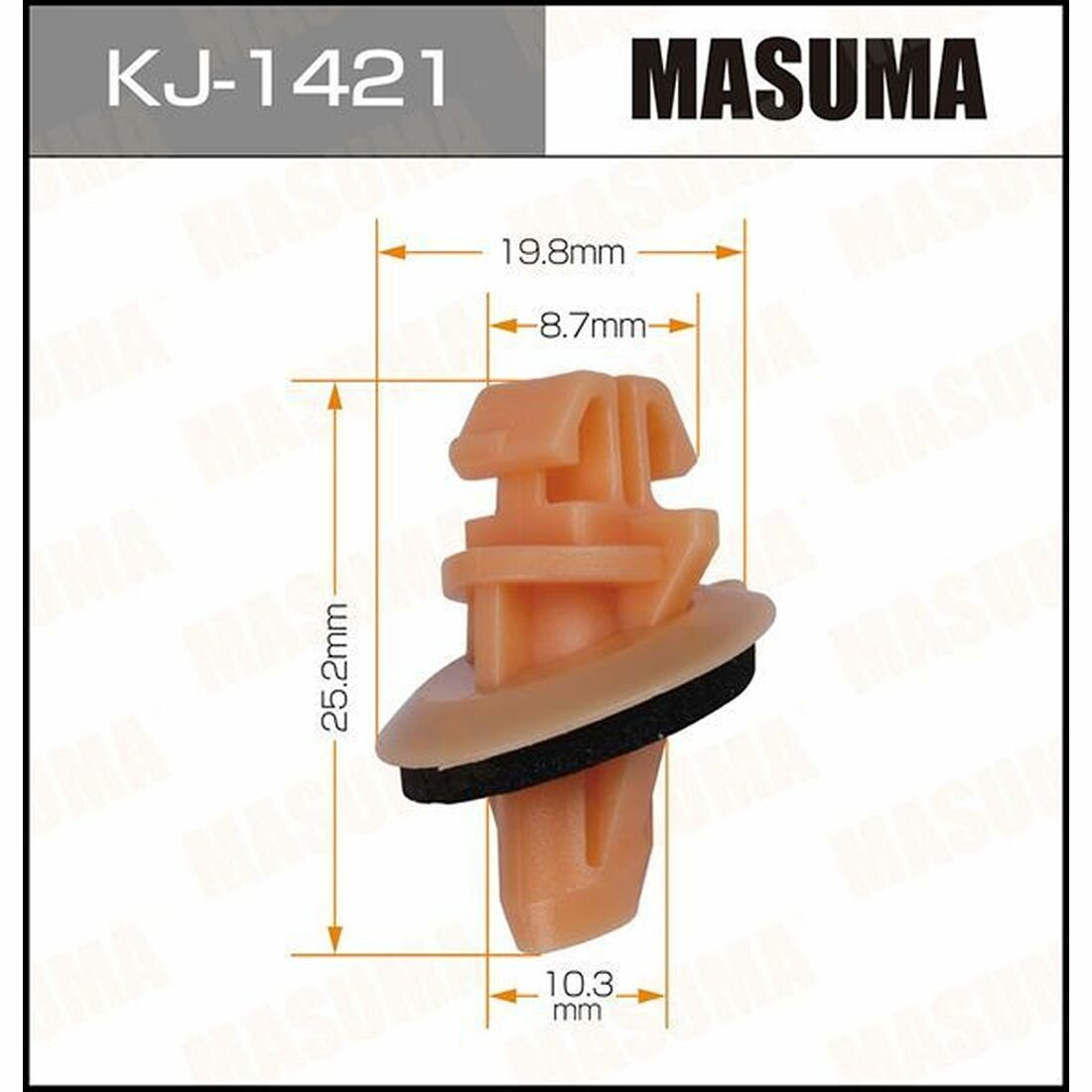 Клипса автомобильная (автокрепеж) для японских автомобилей Masuma KJ-142- 50шт.