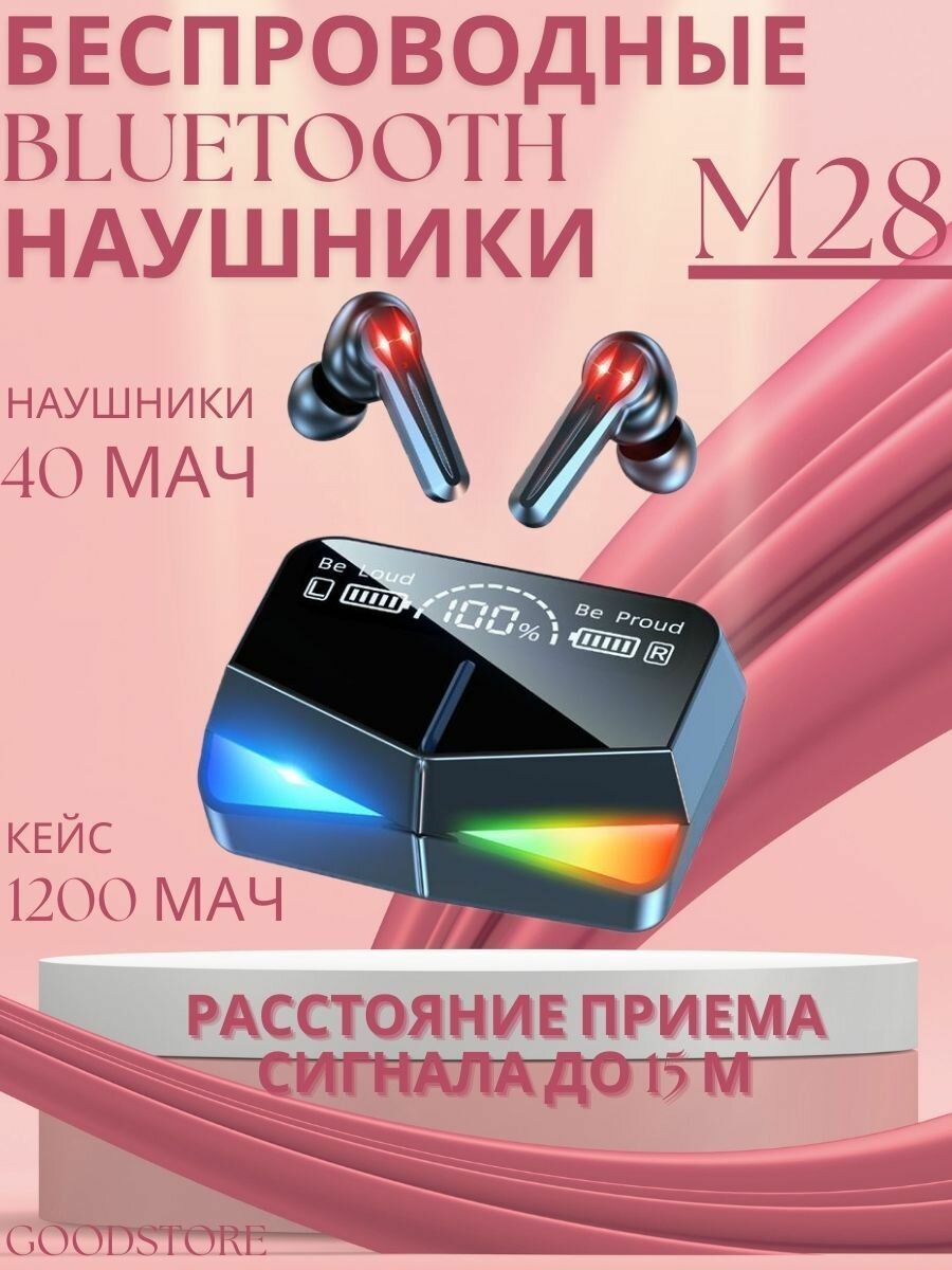 Беспроводные Bluetooth наушники M28 V5.1