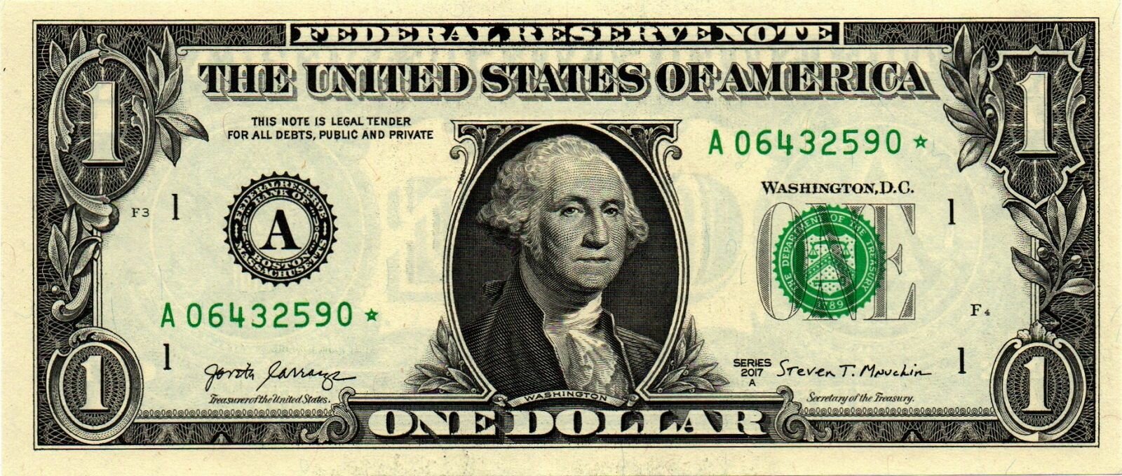 Доллар 2017 года США 06432590 * звезда Н