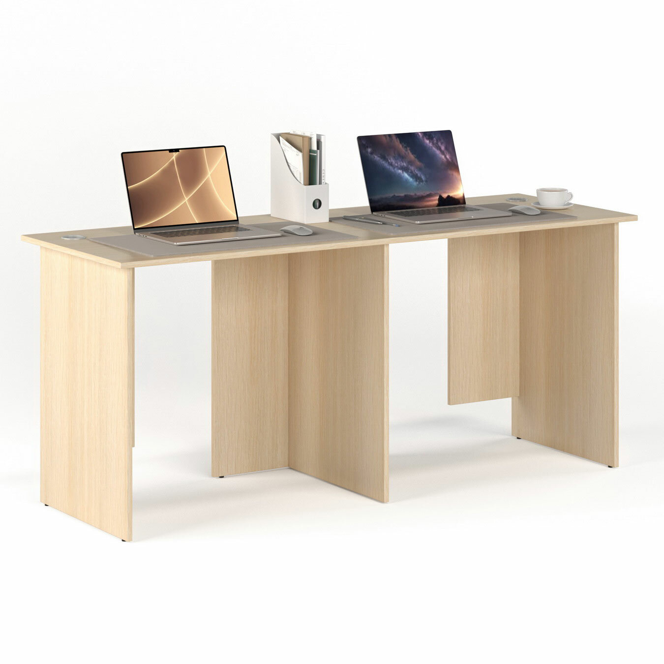 Письменный стол для двоих 7043 (цвет: дуб молочный)