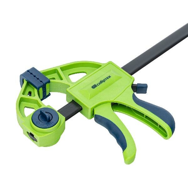 Струбцина F-образная, быстрозажимная, 200 х 70 х 420 мм, пластиковый корпус, фиксатор, двухкомпонентная рукоятка Сибртех