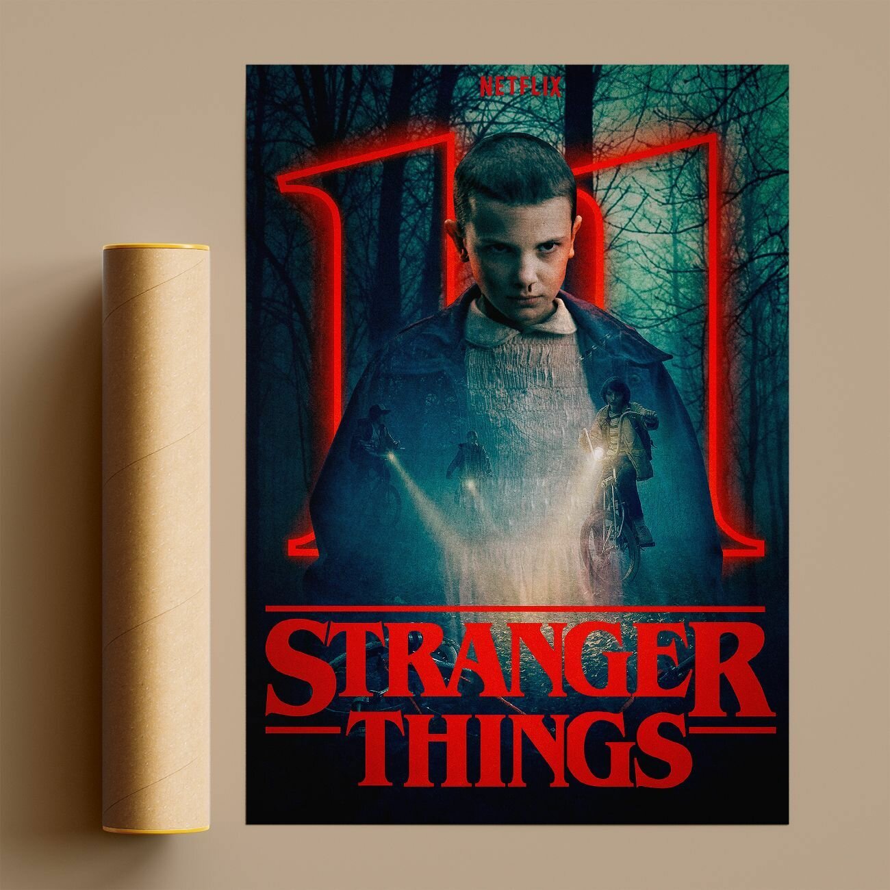 Постер Очень странные дела 30х40 см без рамы/ Stranger things/ Плакат по сериалу, для интерьера, в подарок