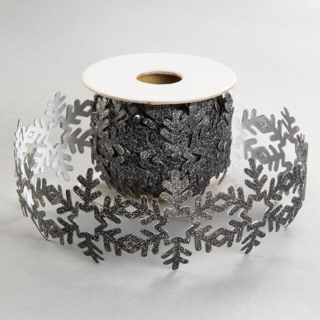 Декоративная клейкая лента Снежинки - Winter Story 300*4 см графитовая, Edelman, 1084760-3