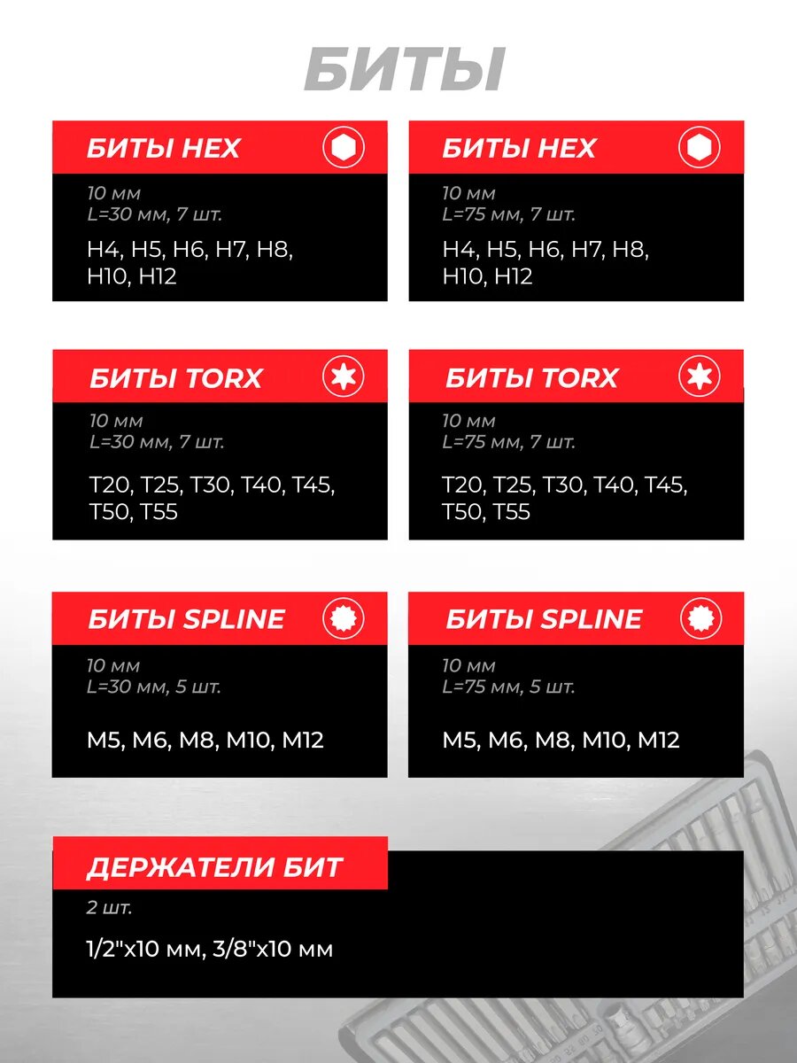 Набор бит с битодержателями профессиональные в кейсе 40 шт.